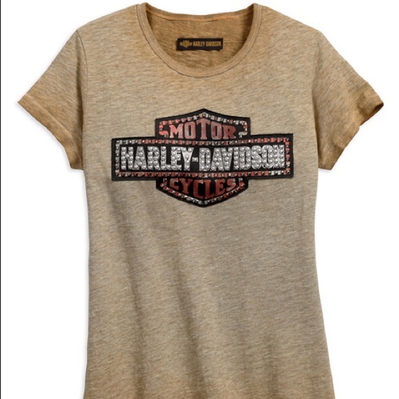 Harley-Davidson | Tops | Nwt Harleydavidson Studded Bar Shield Tee | Poshmark